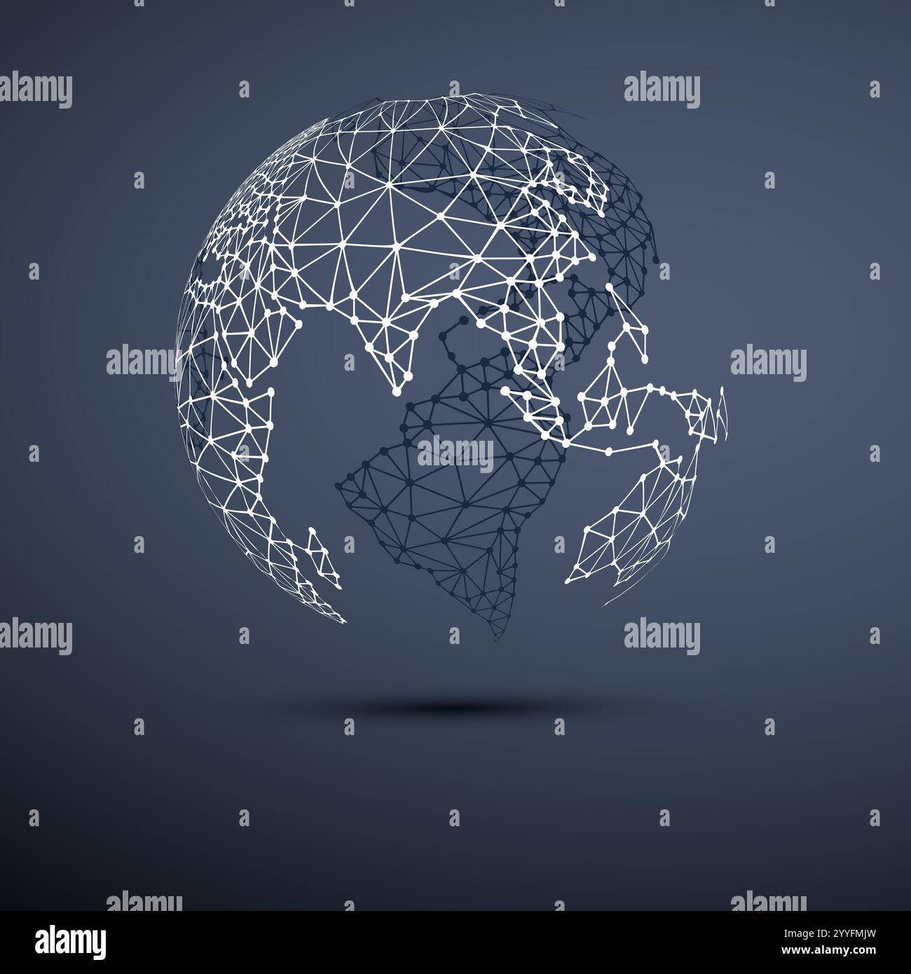 Black and White Dark Modern Minimal Style 3D Polygonal Network ...