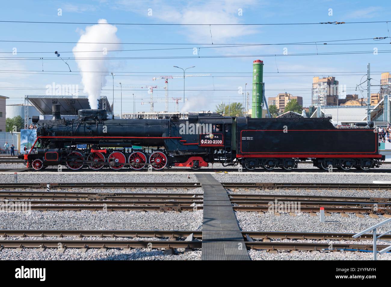 SAINT PETERSBURG, RUSSIA - AUGUST 27, 2023: The most powerful steam locomotive of the Soviet ...