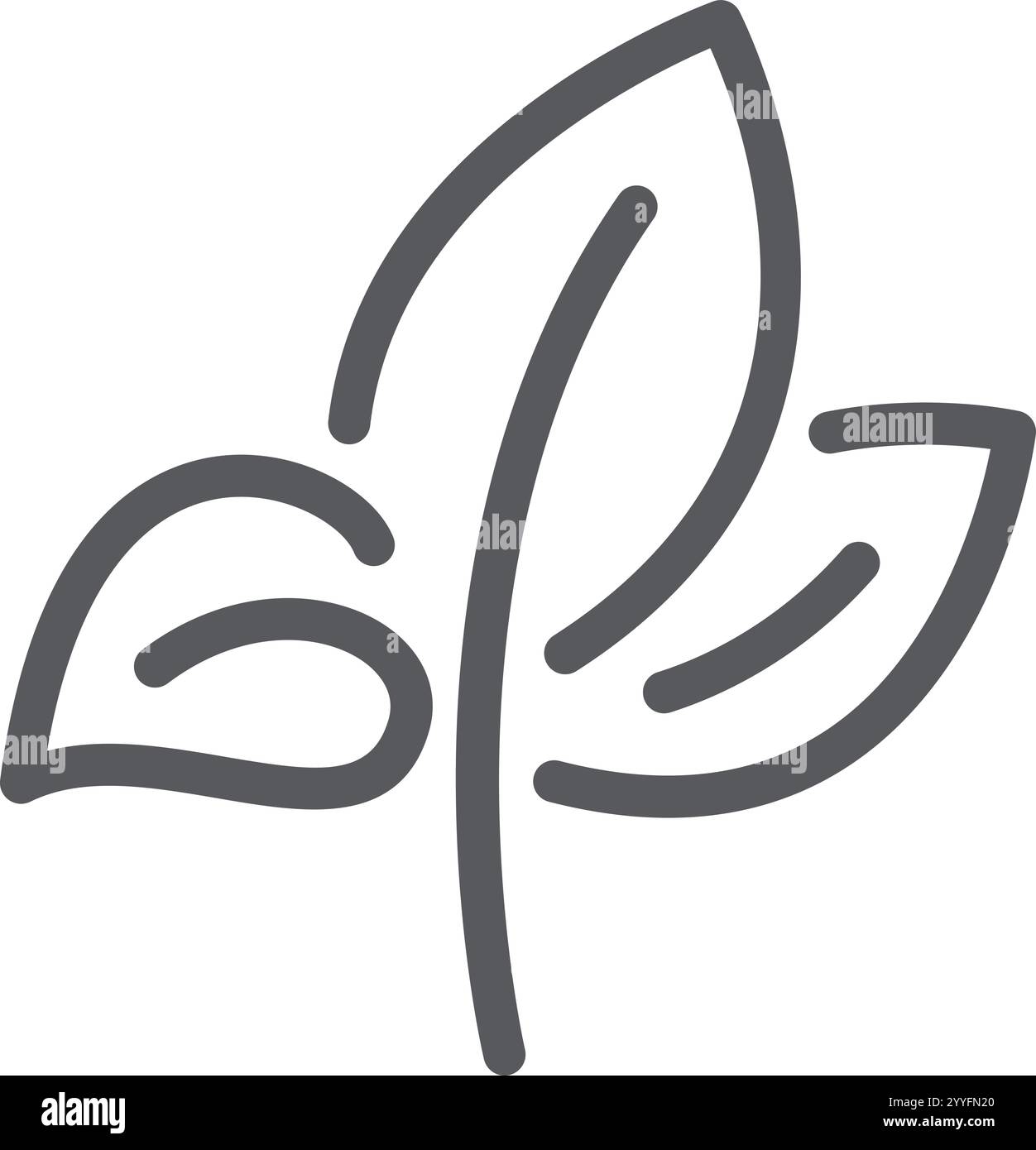 Simple and elegant line art icon representing a growing sprout with ...