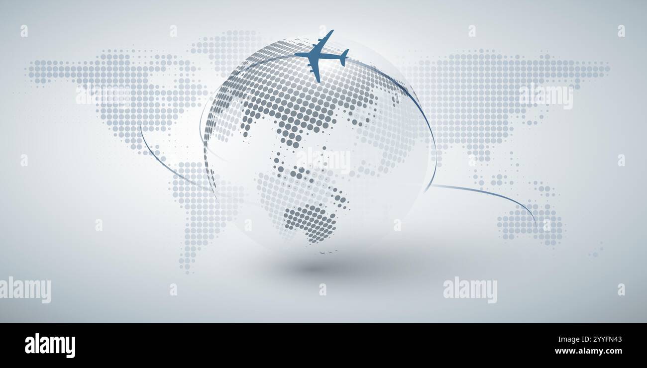 Traveling Around the World - Aviation, Travel by Airplane Concept ...