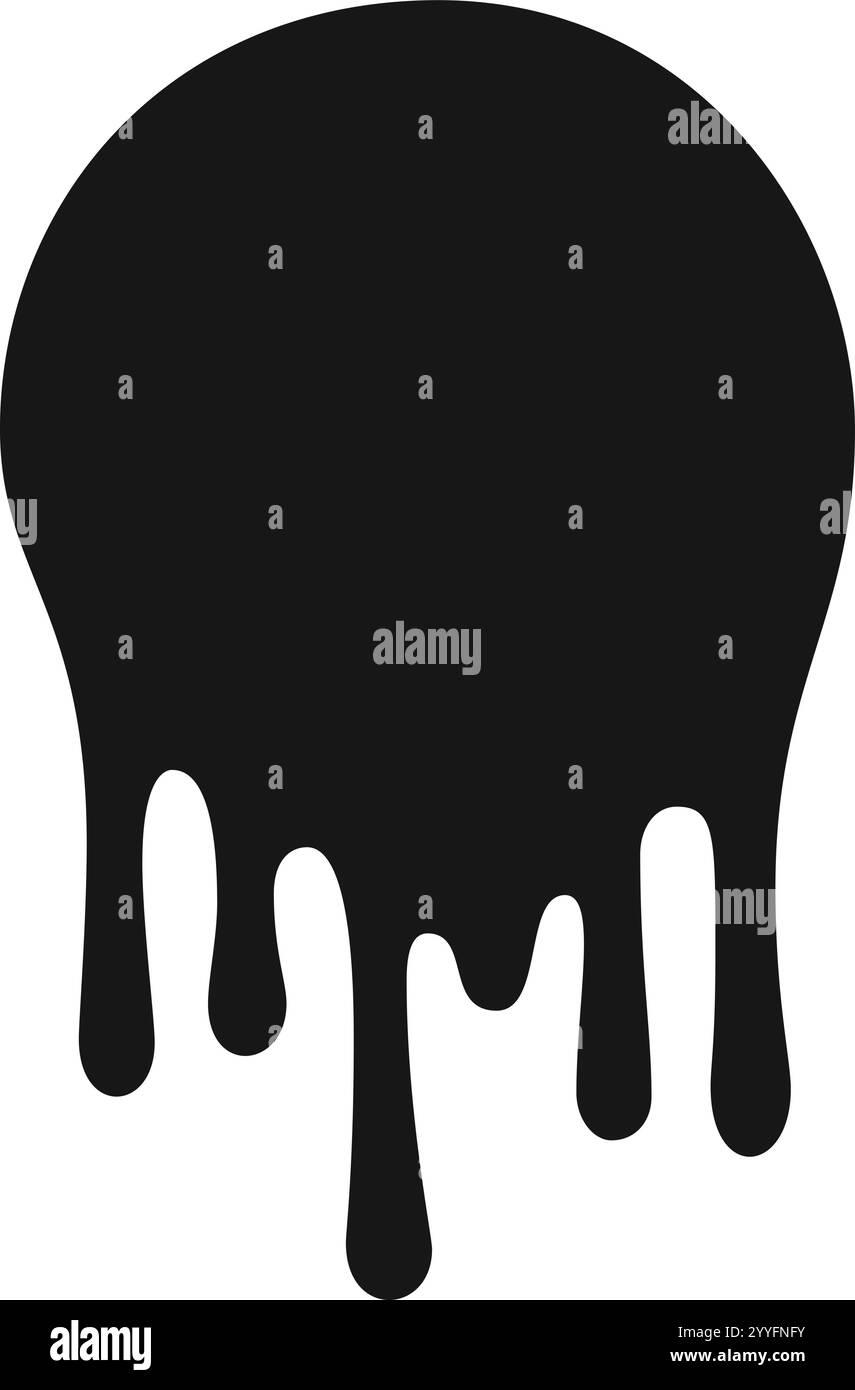 Black paint dripping down a white wall creates an eye catching abstract ...