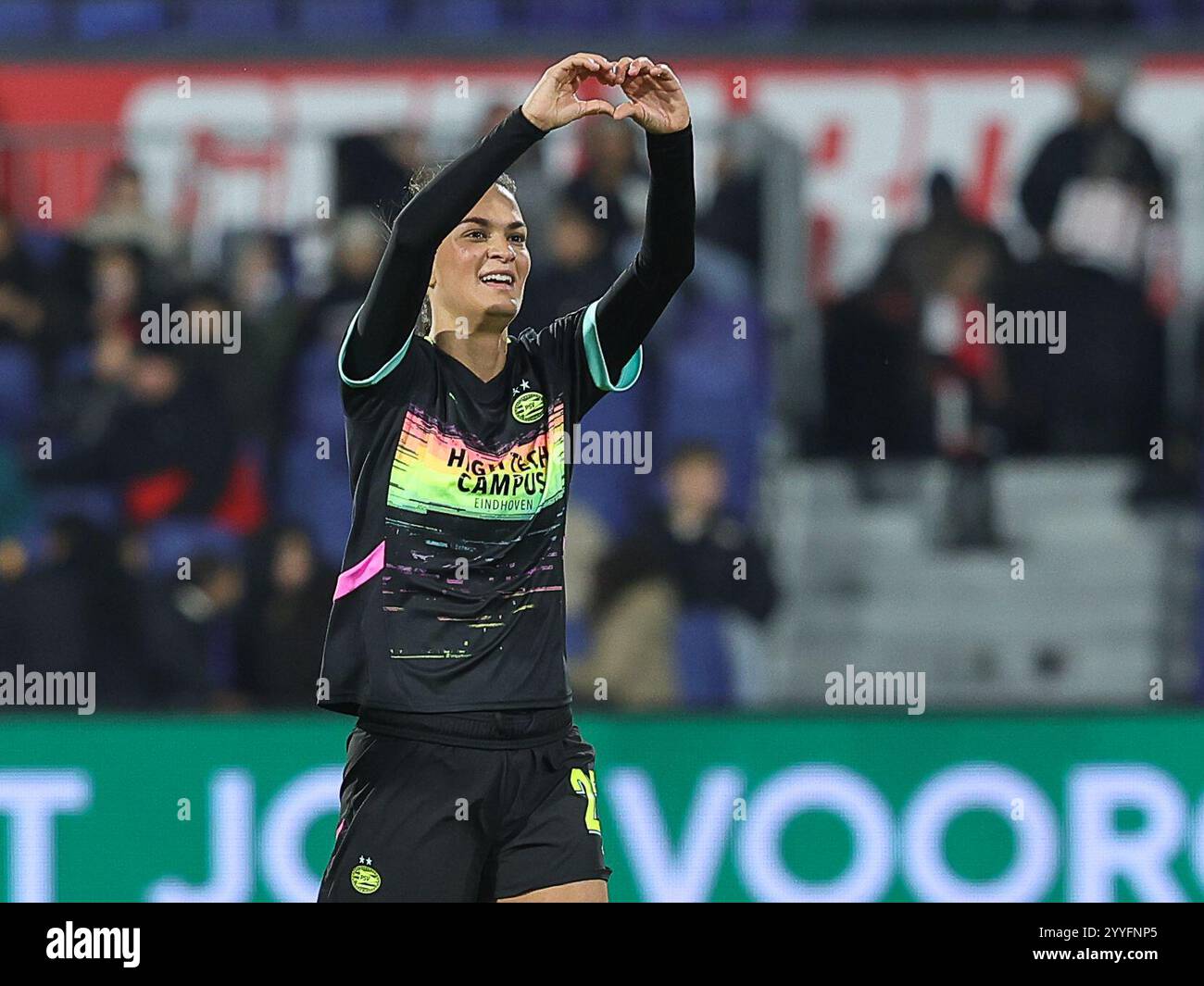 Riola Xhemaili (27) of PSV Eindhoven making heart with her hands after ...