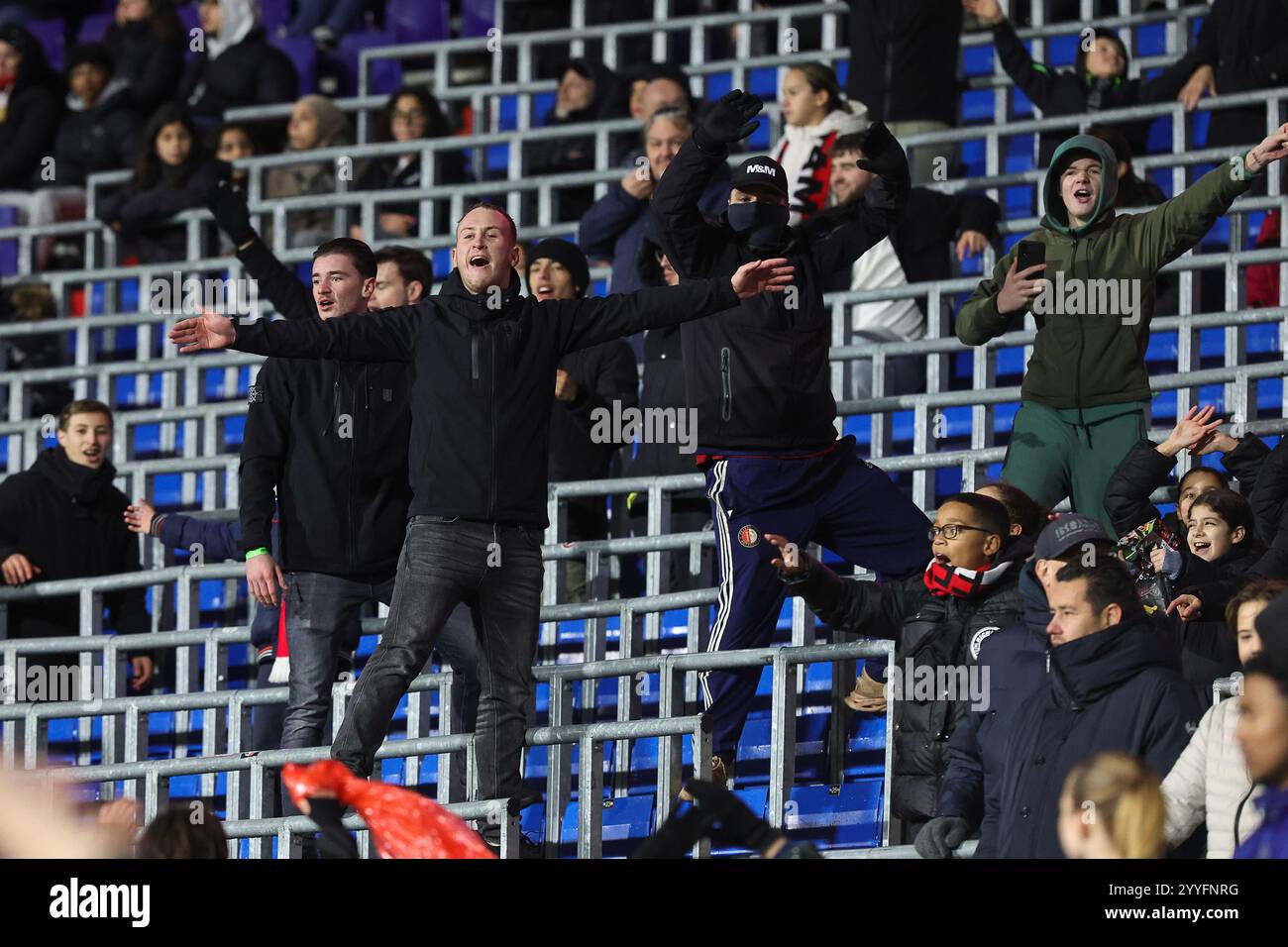 Supporters pictured during a female soccer game between Feyenoord and ...