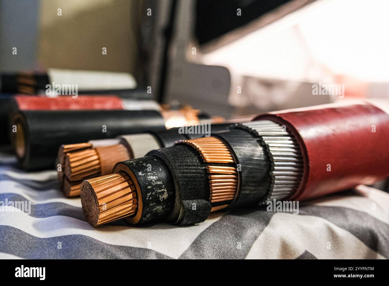 Cross section of high-voltage cable. High quality photo Stock Photo - Alamy