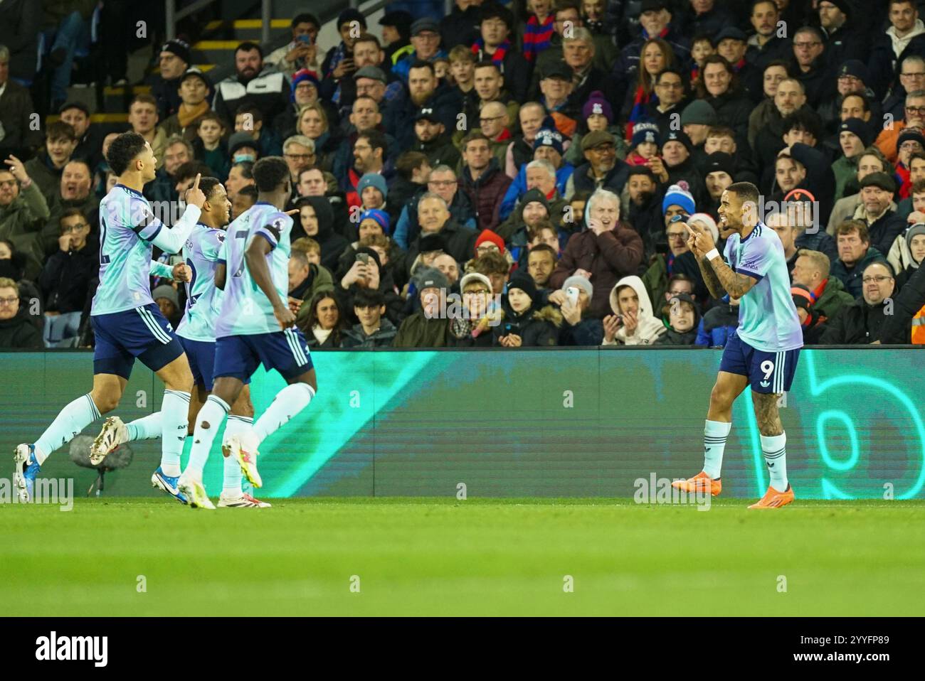 London, UK. 21st Dec, 2024. Gabriel Jesus of Arsenal celebrating his ...