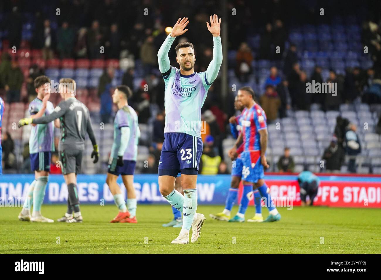 London, UK. 21st Dec, 2024. Mikel Merino of Arsenal clapping the fans ...