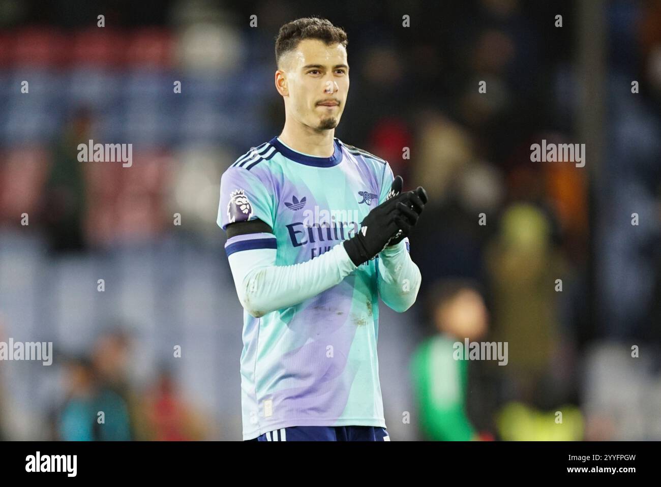 London, UK. 21st Dec, 2024. Gabriel Martinelli of Arsenal clapping the ...