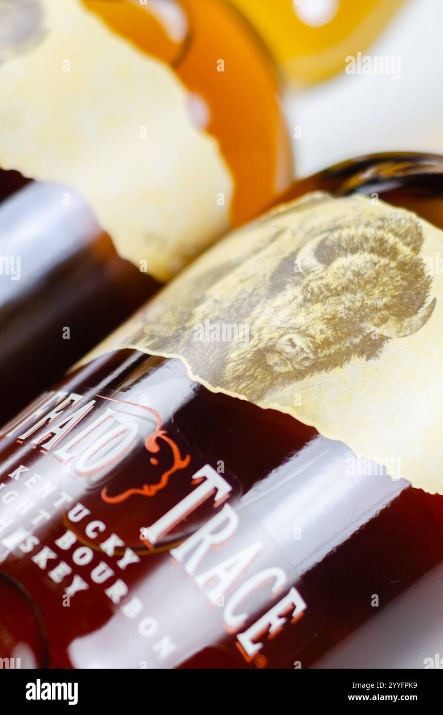 LONDON, UK - 15 FEBRUARY 2024 Buffalo Trace Kentucky Straight Bourbon ...