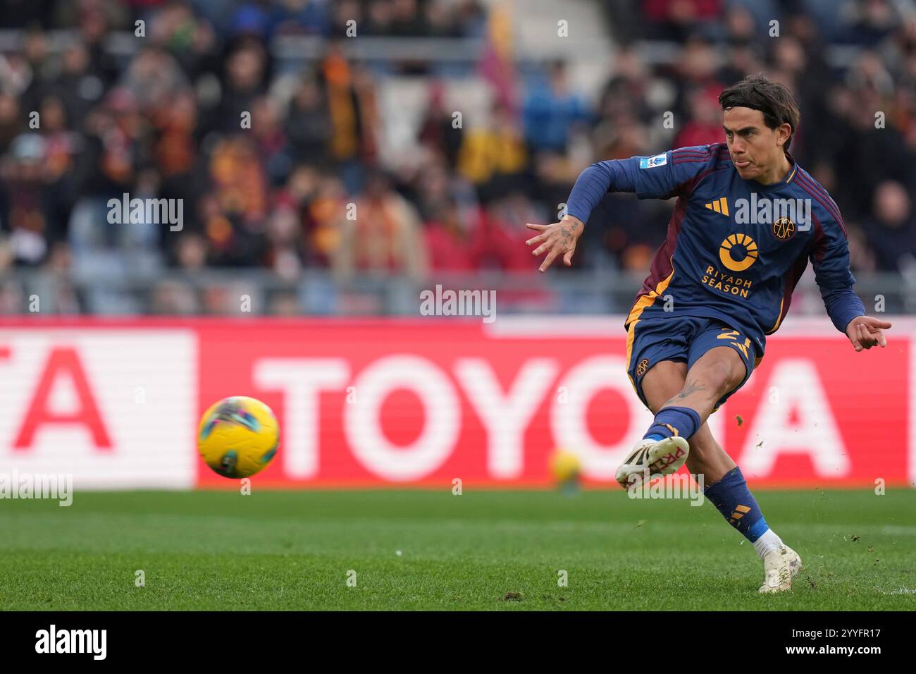 Roma's Paulo Dybala scores his side's opening goal during the Italian ...