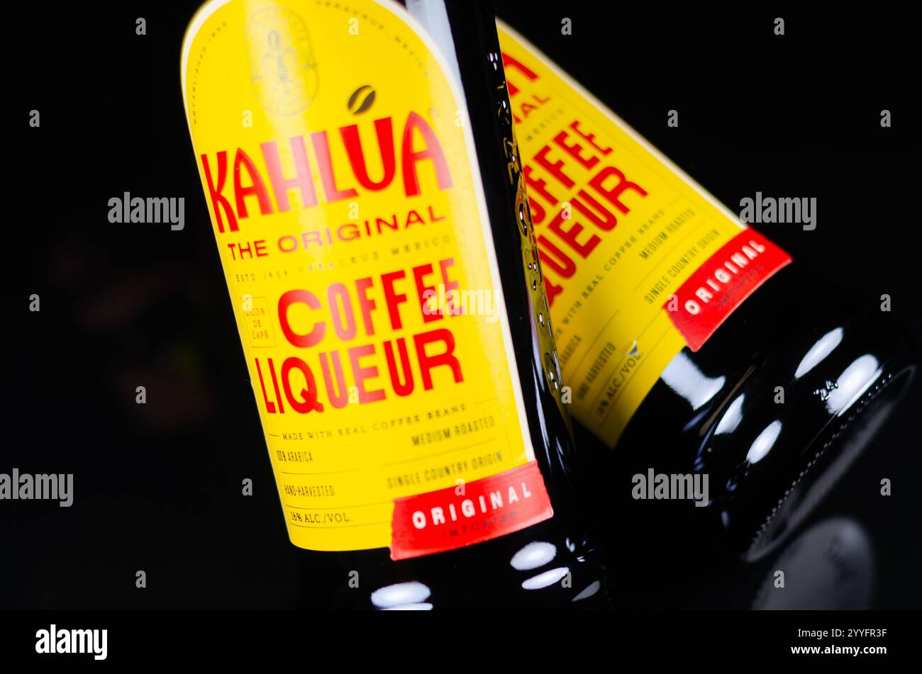 LONDON, UK - 27 MARCH 2024 Kahlua Original coffee liqueur is the main ...