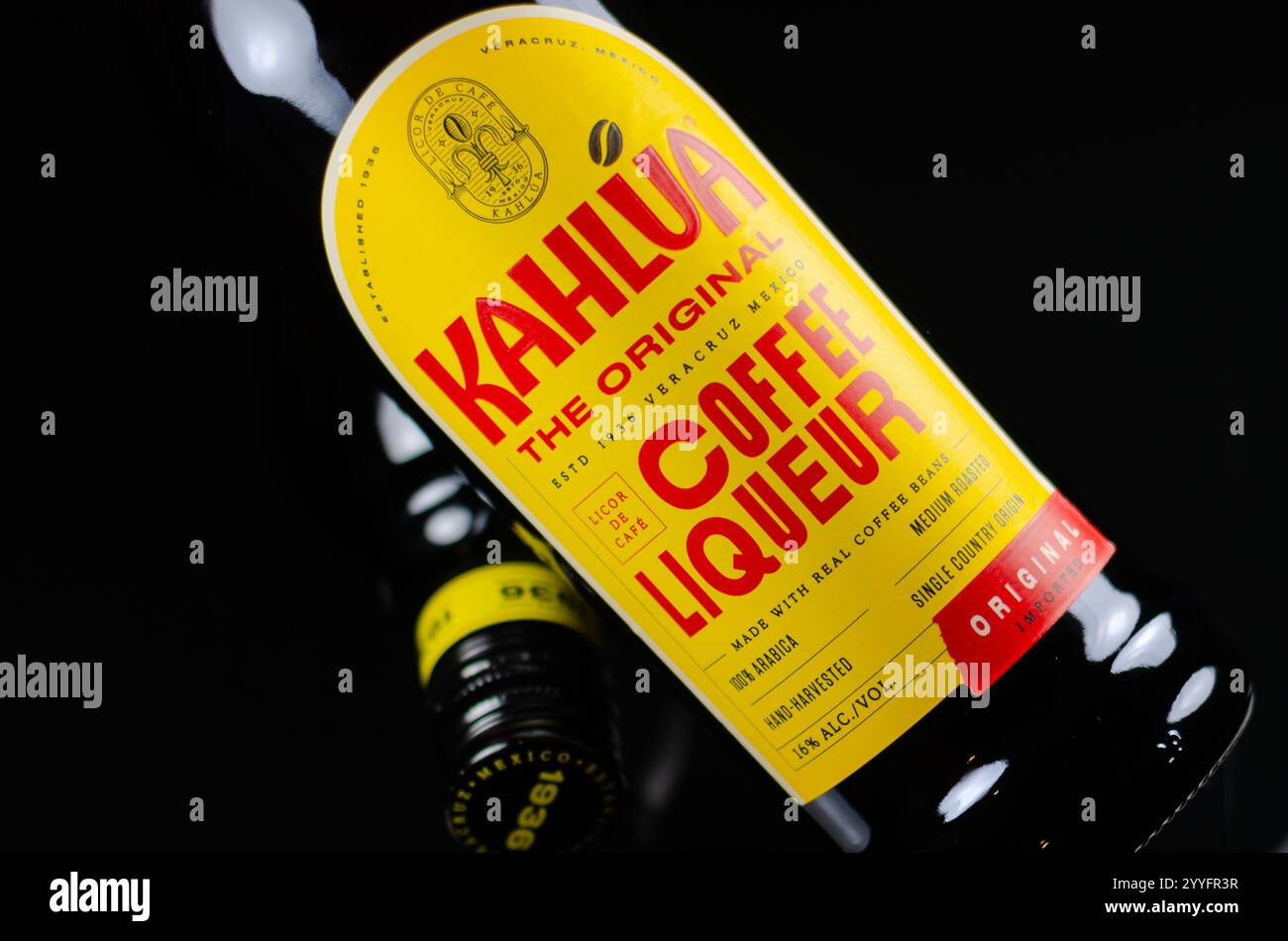 LONDON, UK - 27 MARCH 2024 Kahlua Original coffee liqueur is the main ...