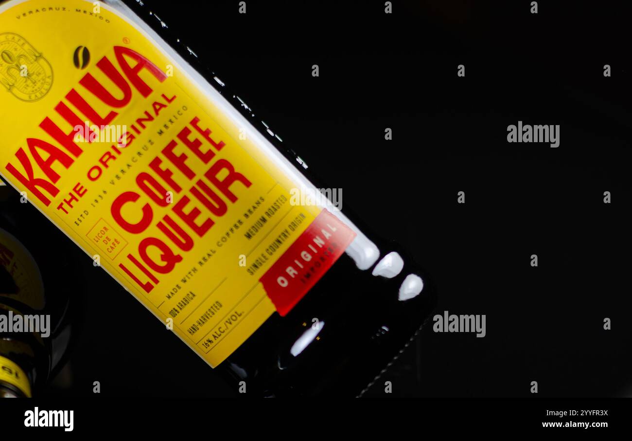 LONDON, UK - 27 MARCH 2024 Kahlua Original coffee liqueur is the main ...