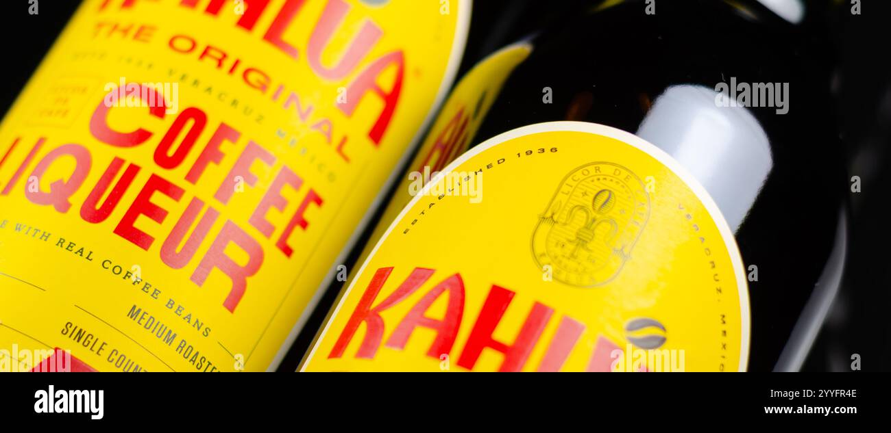 LONDON, UK - 27 MARCH 2024 Kahlua Original coffee liqueur is the main ...
