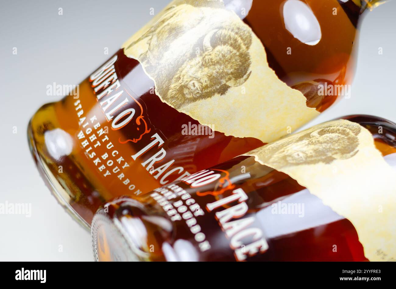 LONDON, UK - 15 FEBRUARY 2024 Buffalo Trace Kentucky Straight Bourbon ...