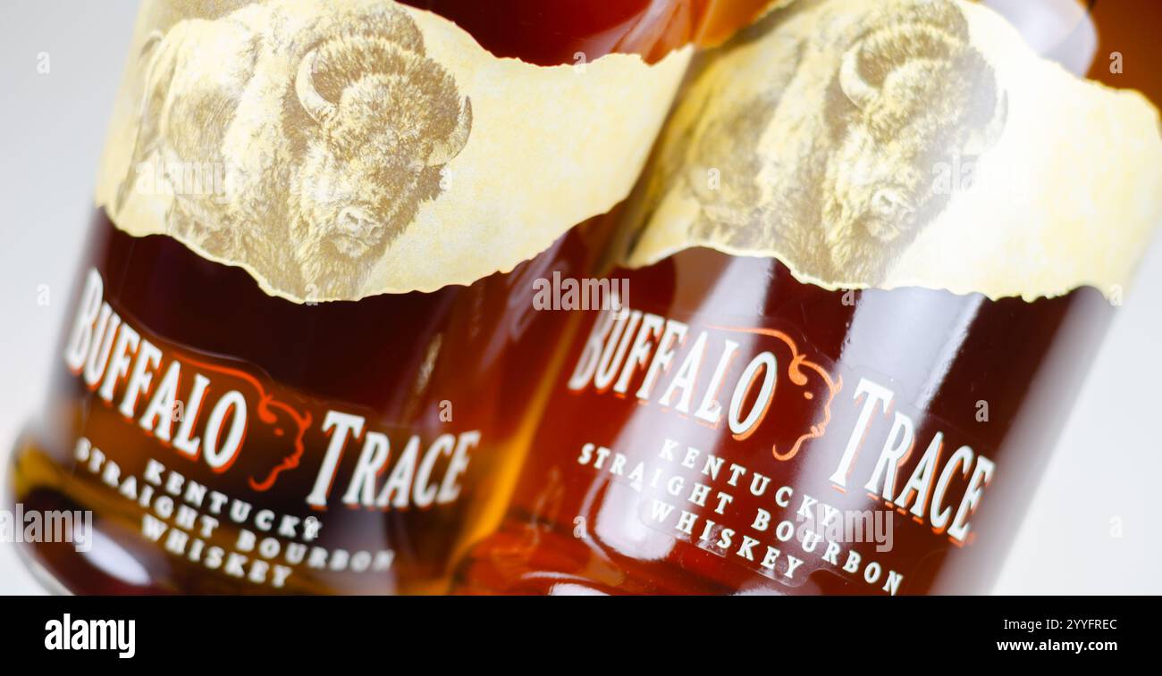 LONDON, UK - 15 FEBRUARY 2024 Buffalo Trace Kentucky Straight Bourbon ...