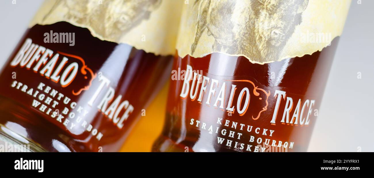 LONDON, UK - 15 FEBRUARY 2024 Buffalo Trace Kentucky Straight Bourbon ...