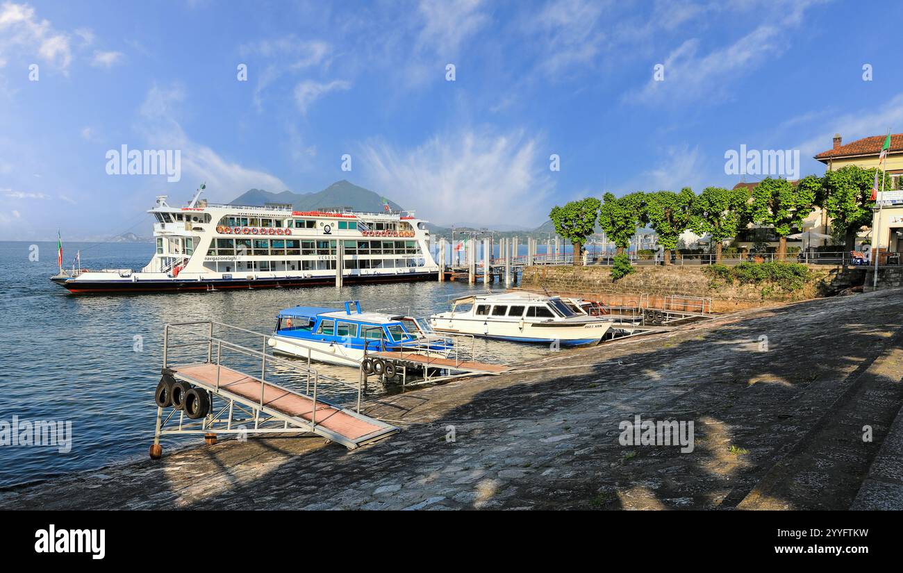 The motorship Verbania, the largest of the fleet of ferry boats on lake ...