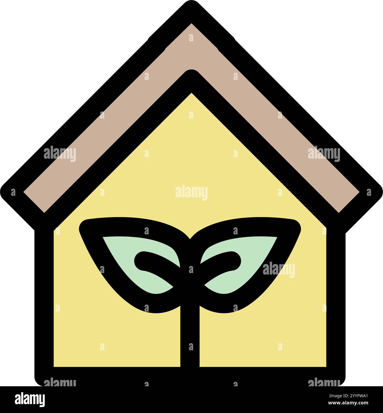 Grow house symbol - Ecological farming icon Stock Vector Image & Art ...