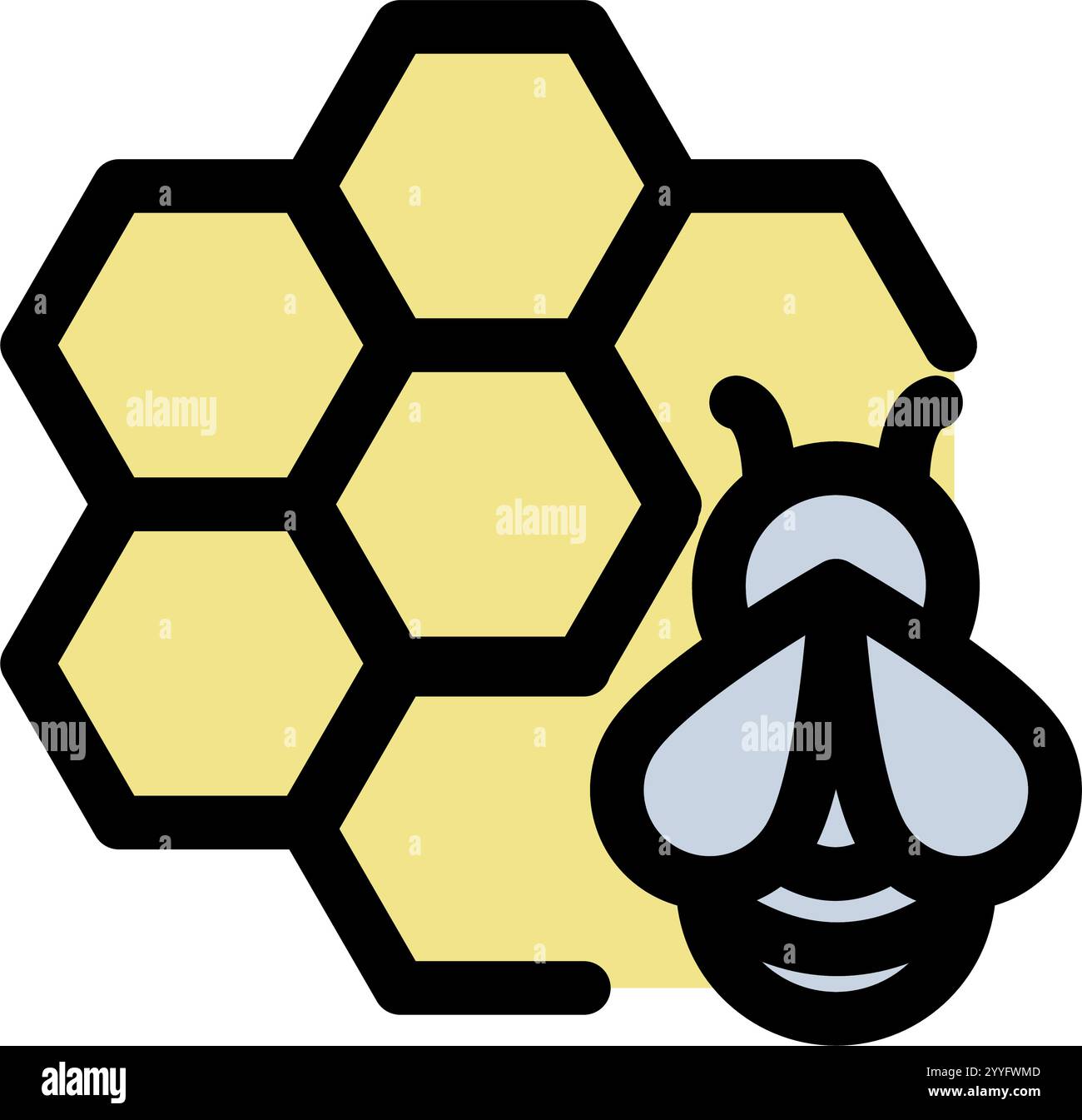 Bee with honeycombs symbol - Ecological farming icon Stock Vector Image ...