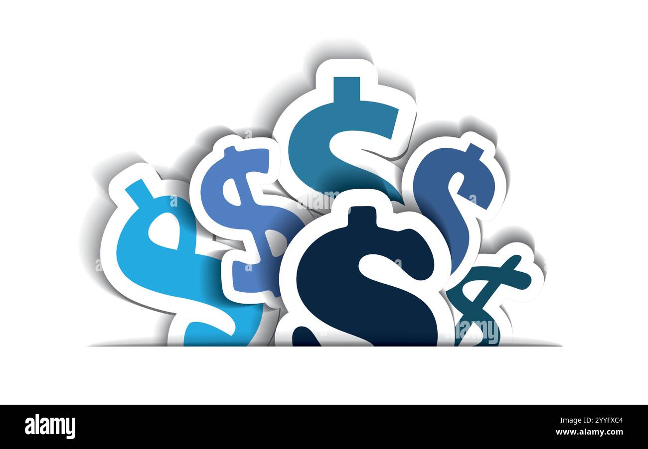 Dollar Signs Flowing Into a Pocket - Dollar Signs Design Isolated on ...