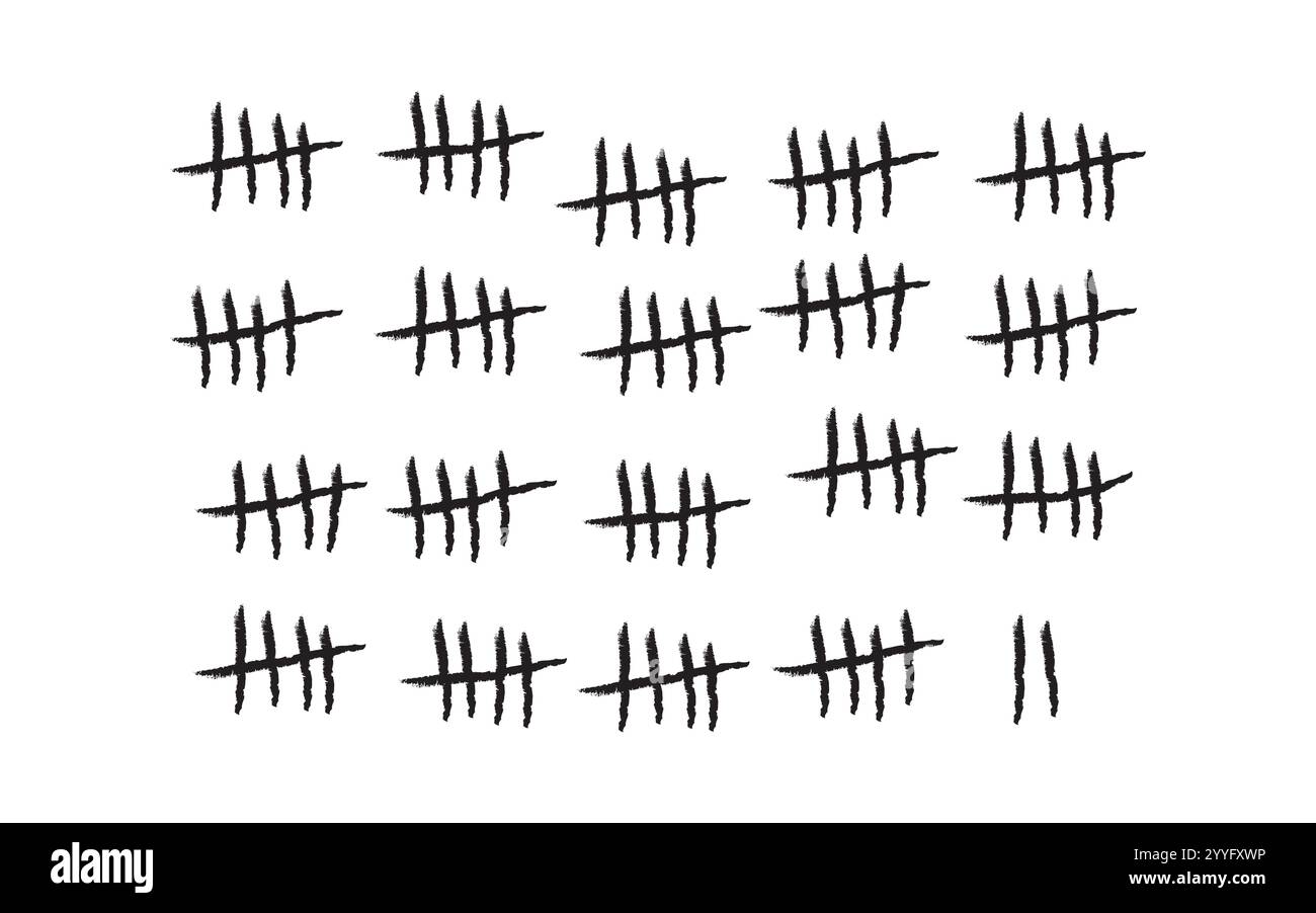 Never Give Up - Counting the Days - Black Tally Marks Isolated on White ...