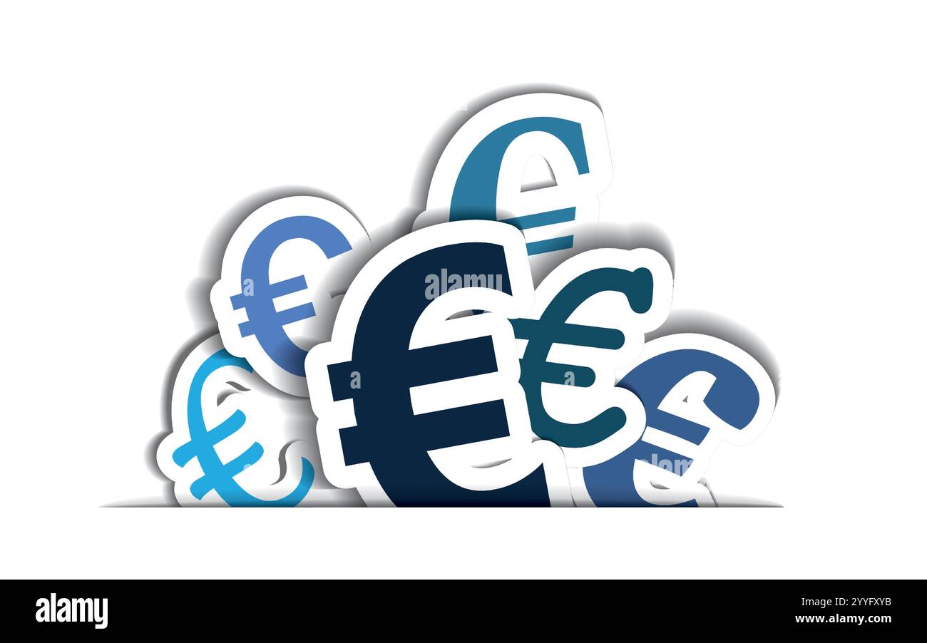 Euro Signs Flow Into a Pocket - Euro Signs Design Isolated on White ...