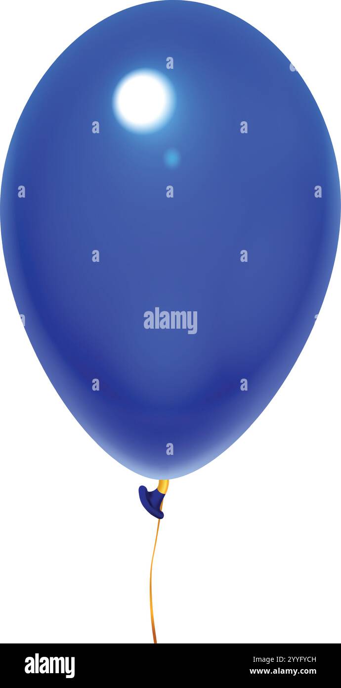 Floating gracefully, a single blue balloon rises, tethered by a ...