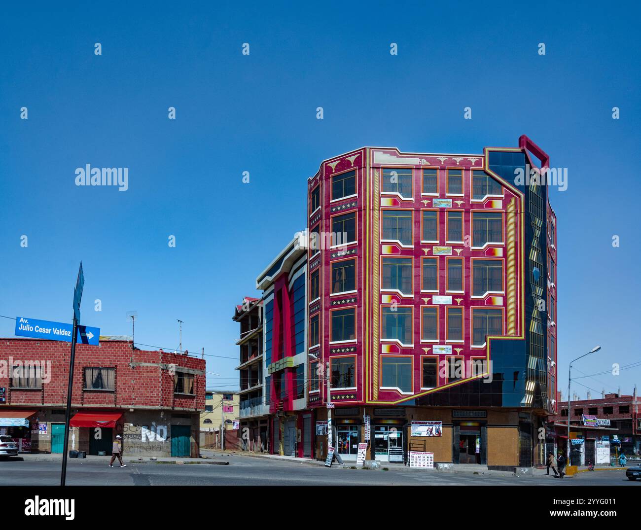 El Alto, Bolivia- August 2, 2016: Colorful neo-Andean style building ...