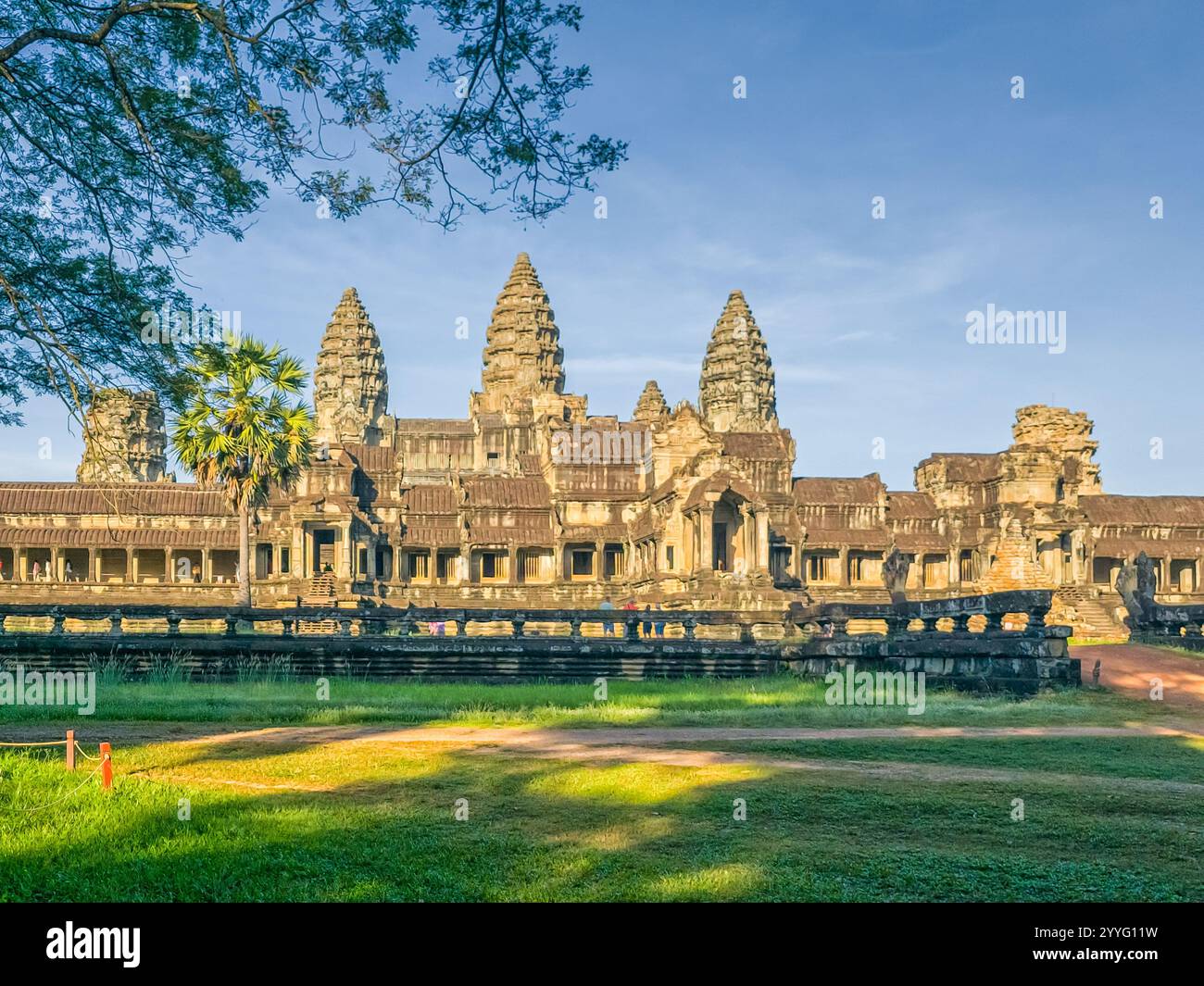 Ruin of ancient Angkor Wat temple by day in Angkor, Cambodia Stock ...