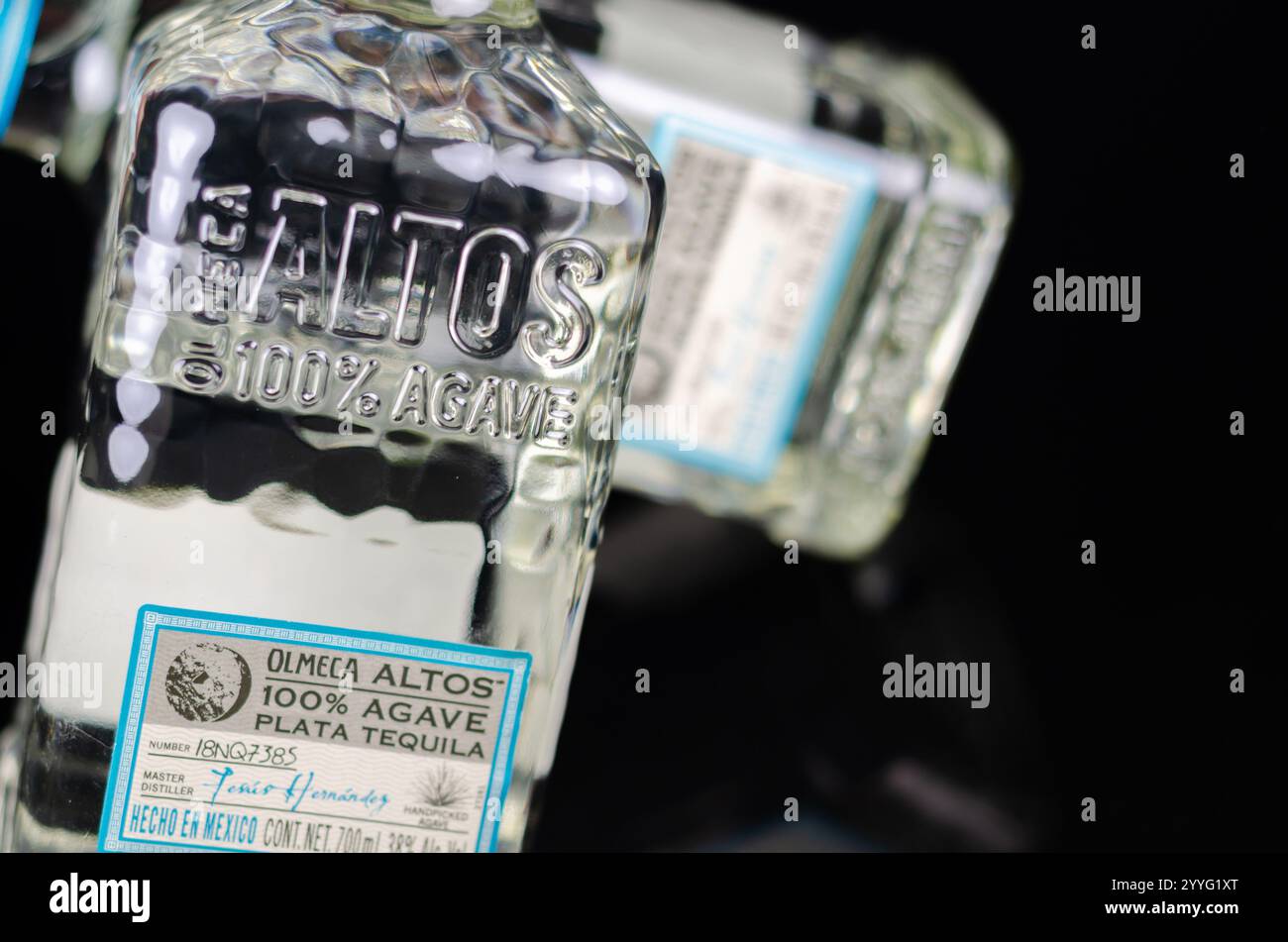 LONDON, UK - 17 APRIL 2024 Tequila Olmeca Altos Plata, exclusively ...