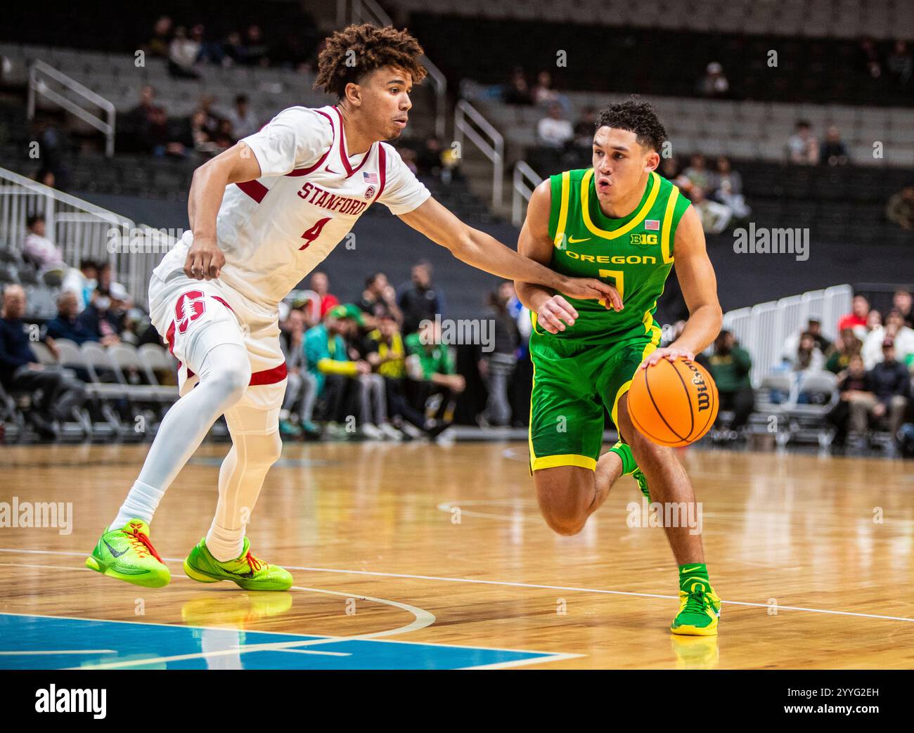 December 21 2024 San Jose, CA U.S.A. Oregon guard Jackson Shelstad (3 ...
