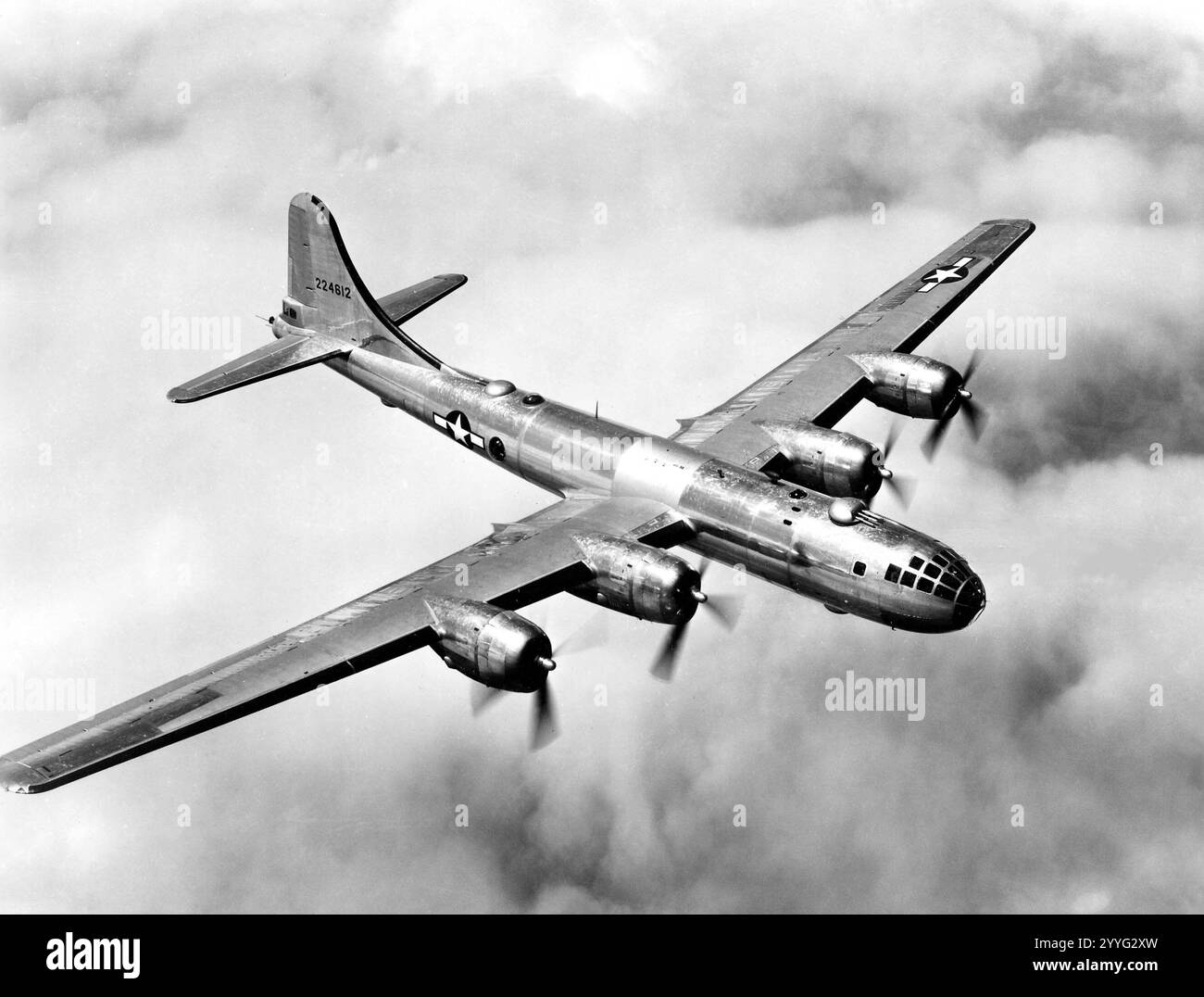 B-29 in flight. From Boeing factory at Wichita, Kansas. Delivered to ...