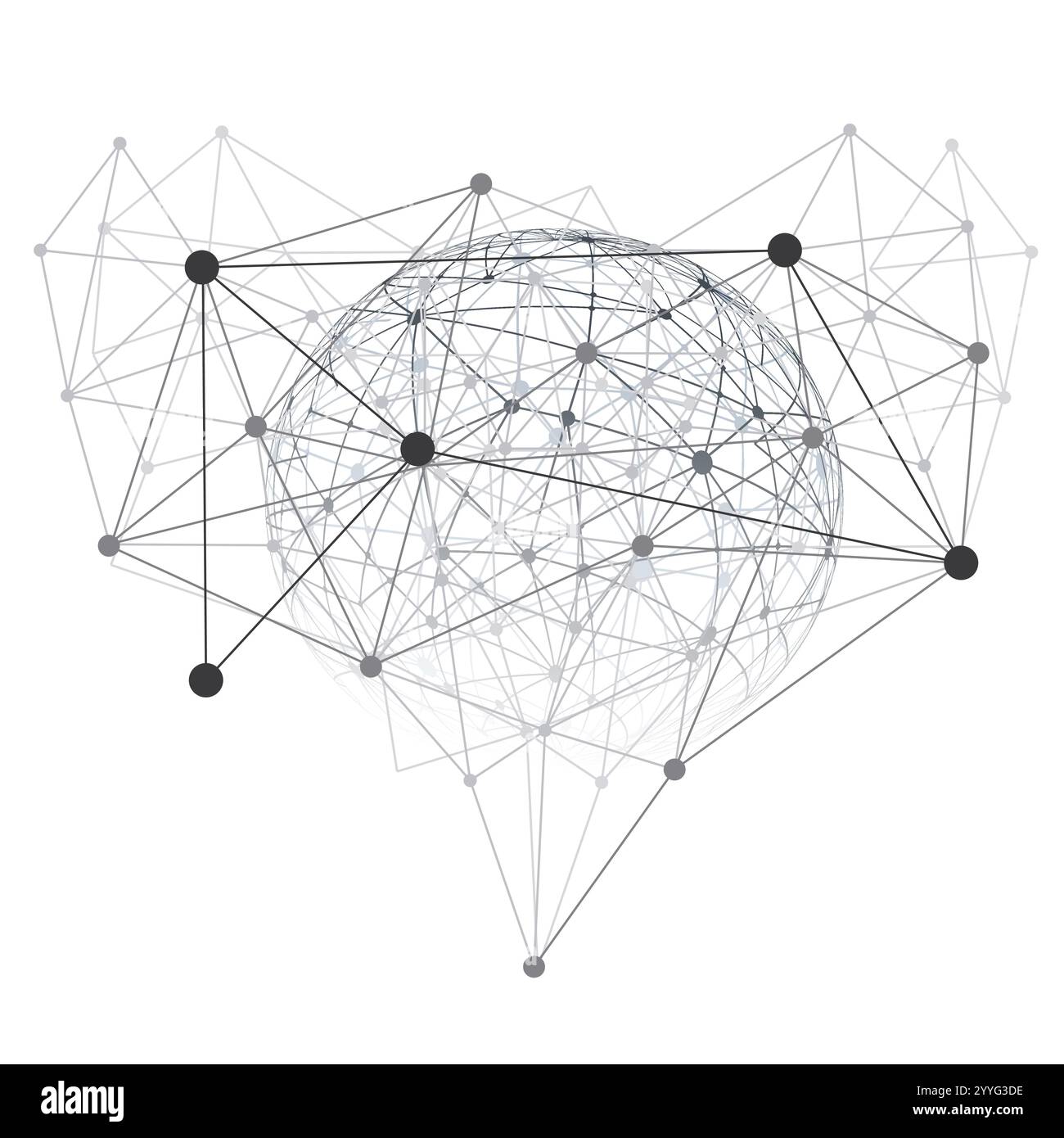 Black and White Modern Minimal Style Polygonal Networks Structure ...