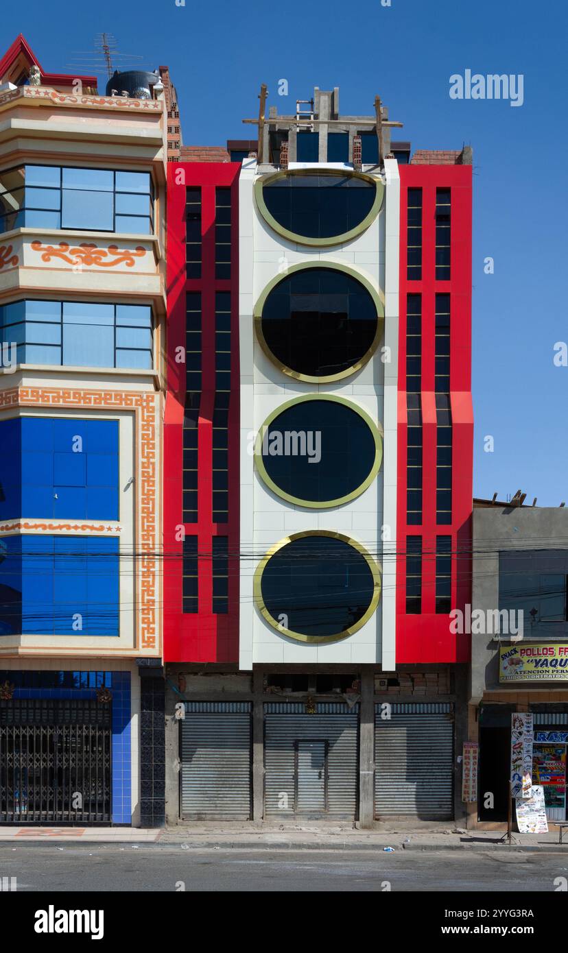El Alto, Bolivia- August 2, 2016: Colorful neo-Andean style building ...