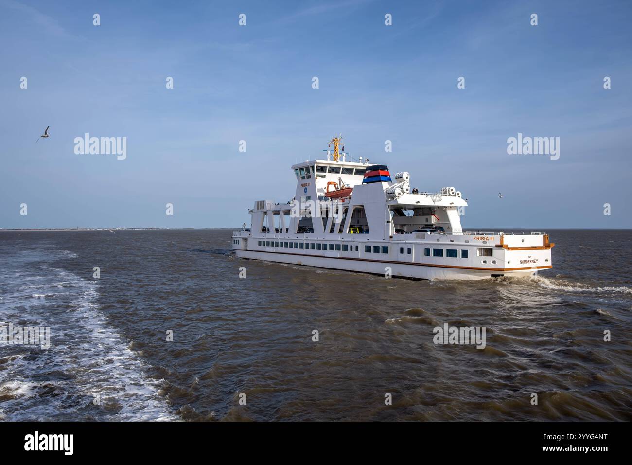 Norderney, Niedersachsen, Deutschland - Das Faehrschiff Frisia III der ...