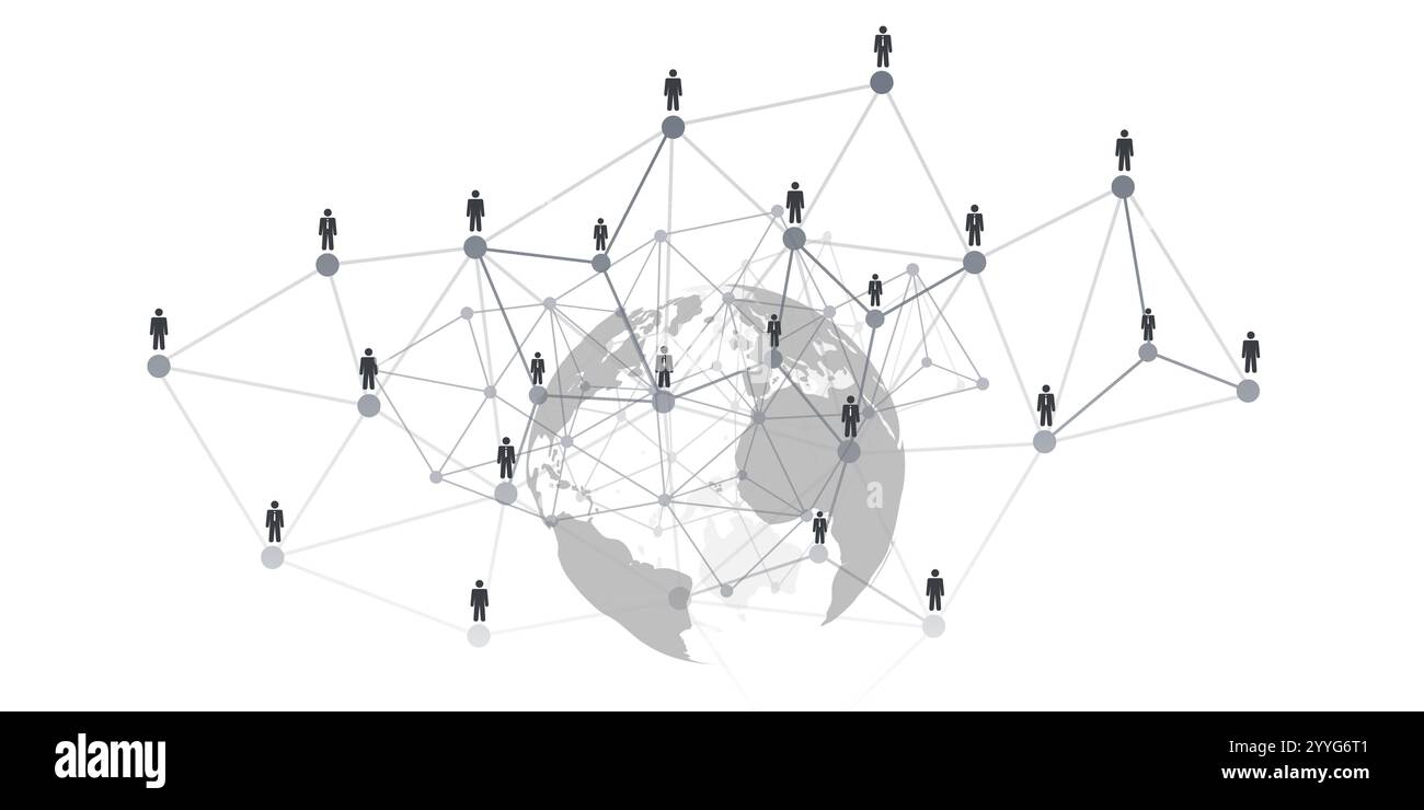 Black and White Networks, Business Connections, Connected People ...