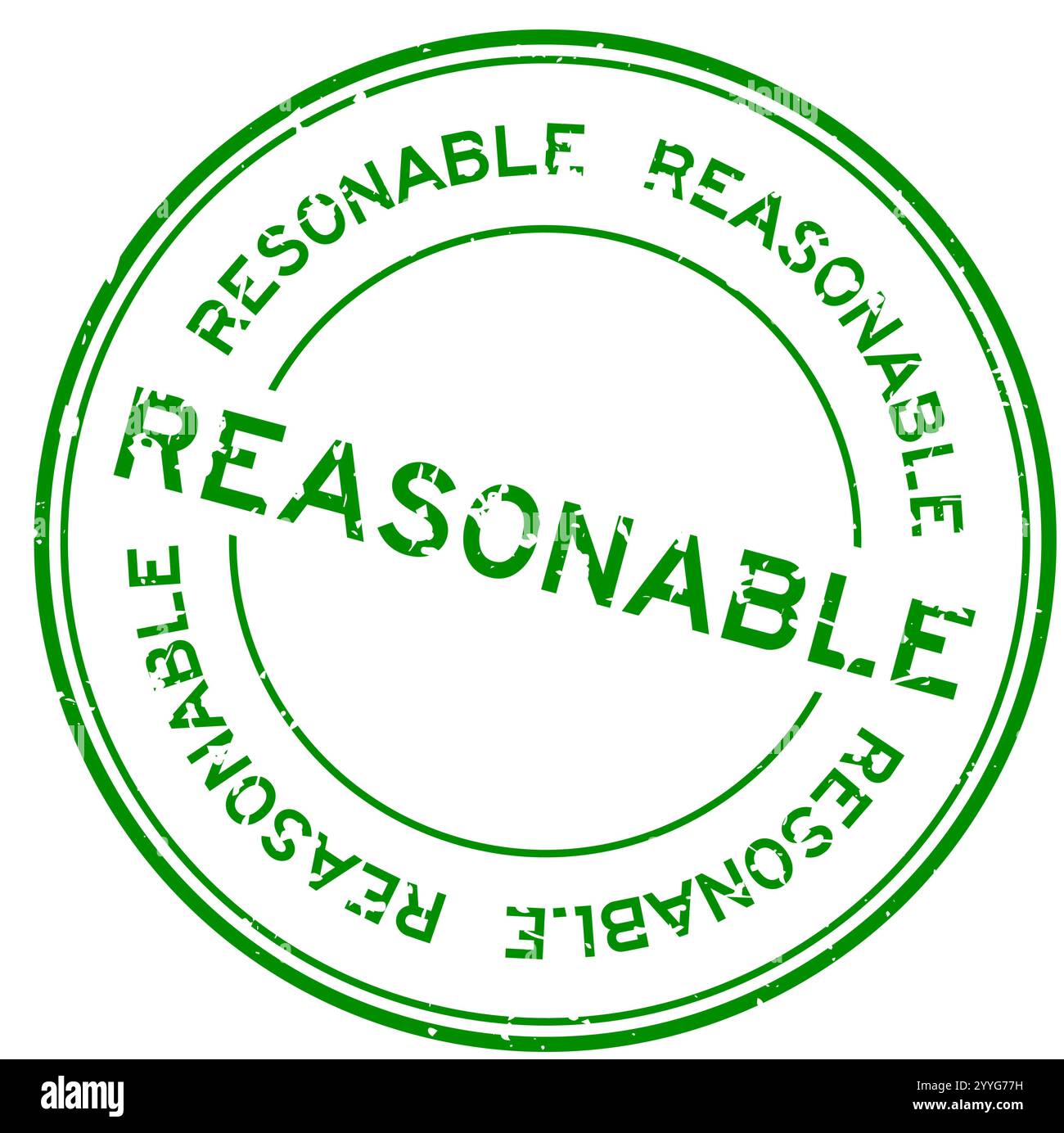 Grunge green reasonable word round rubber seal stamp on white background Stock Vector Image ...