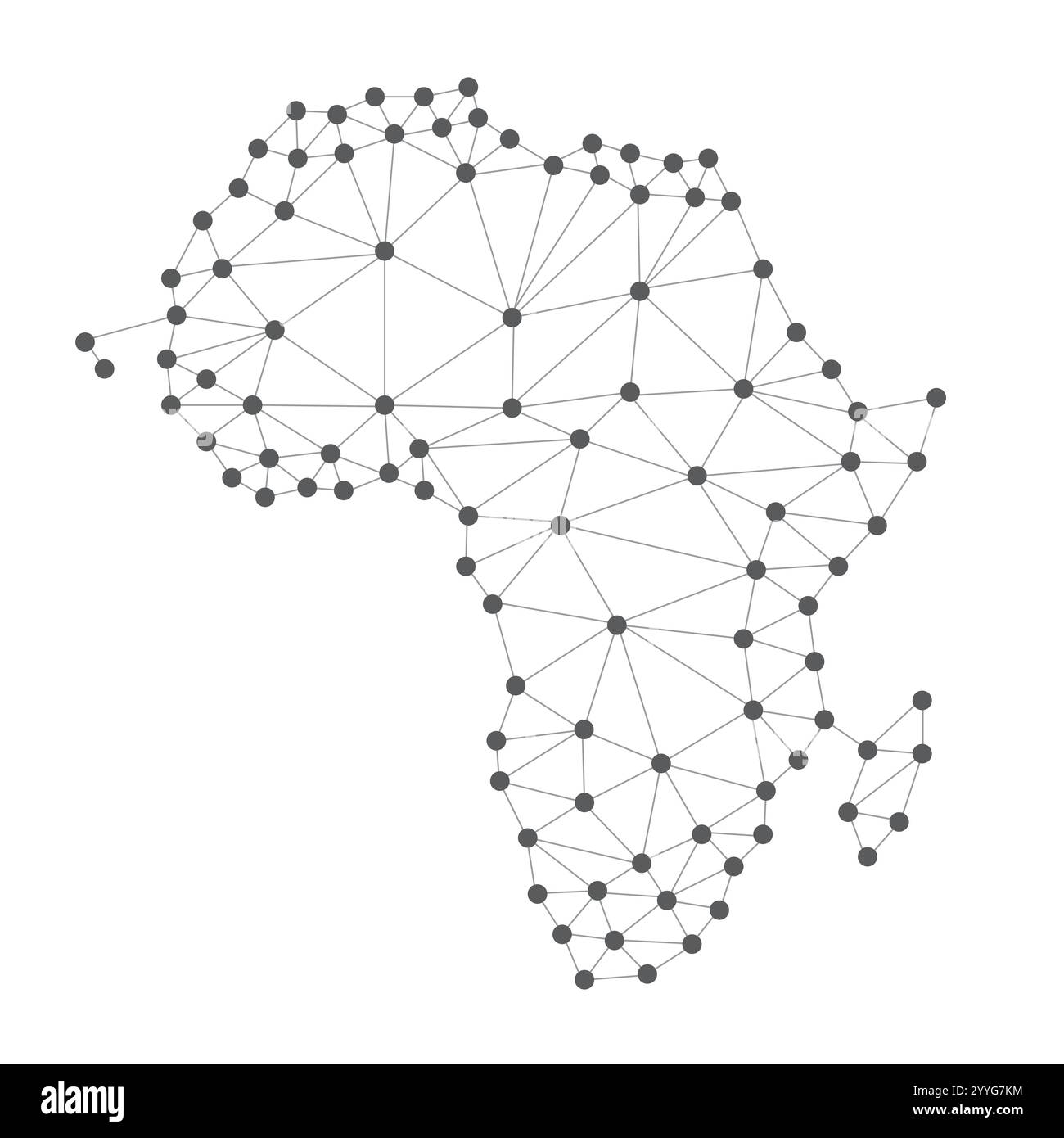 Black and White Polygonal Map of Africa - Continent Wide Digital ...