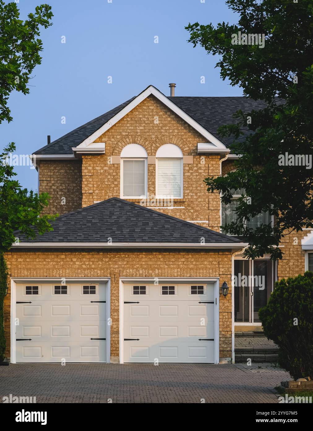 Real Estate Exterior Front House on a sunny day. Custom made luxury ...