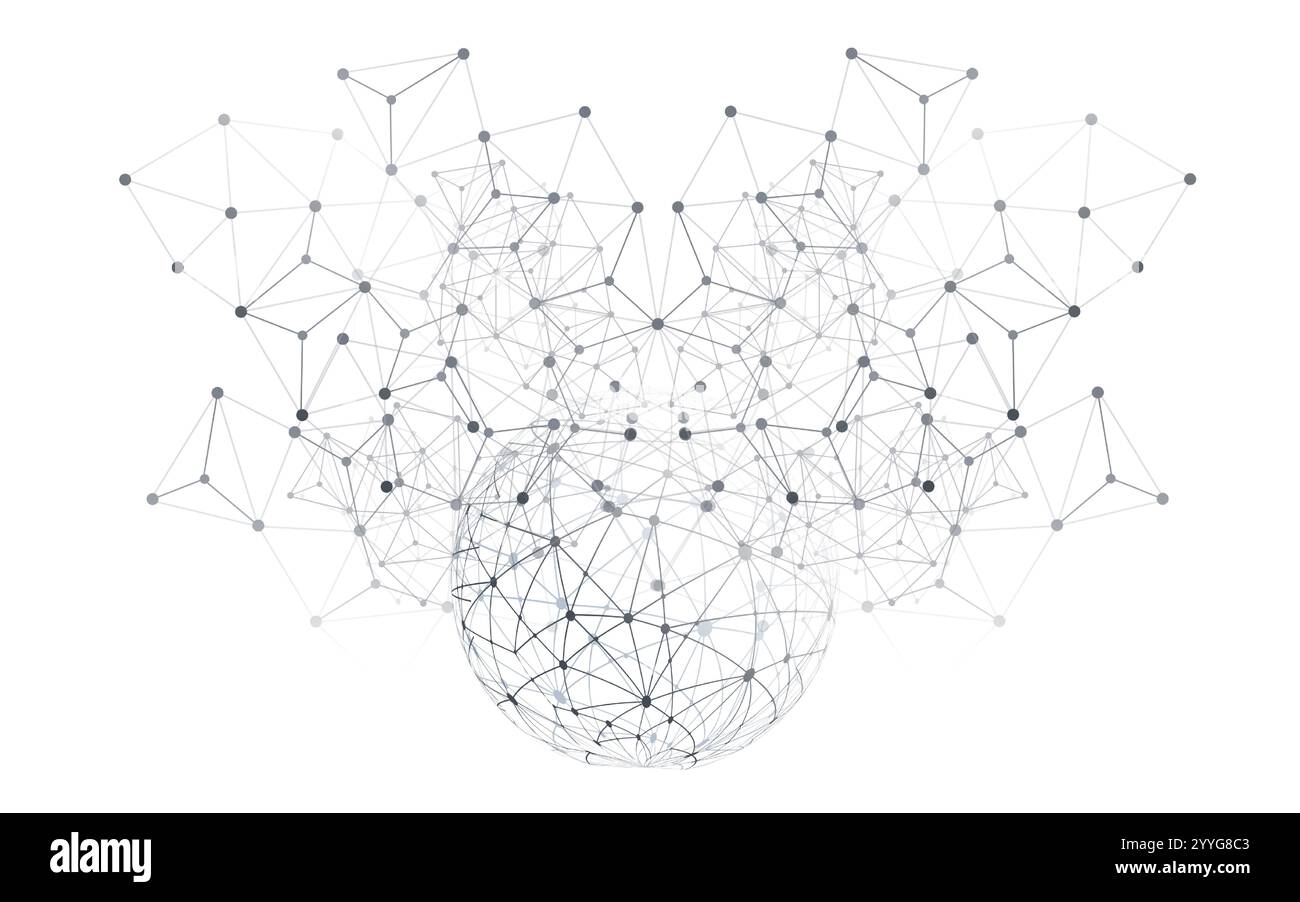 Black and White Modern Minimal Style Polygonal Networks Structure ...