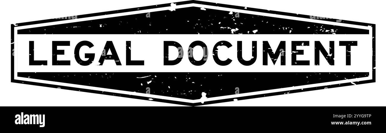 Grunge black legal document word hexagon seal stamp on white background ...
