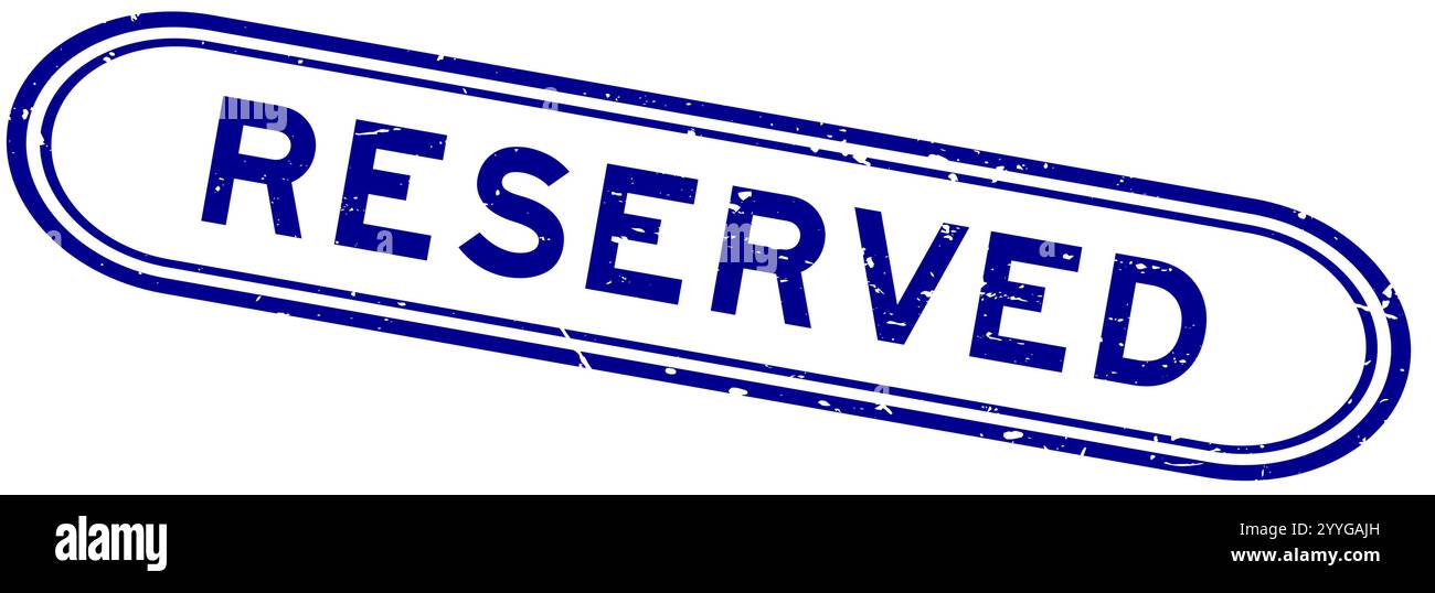 Grunge blue reserved word rubber seal stamp on white background Stock ...