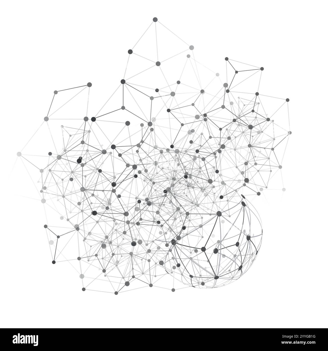 Abstract Black and White Modern Cloud Computing and Global Digital ...