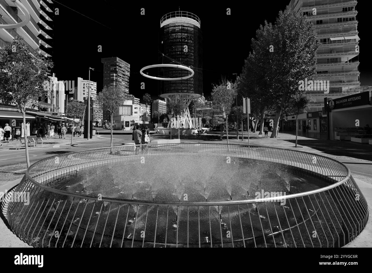 The Tecnohito tower, Plaça Triangular, Old town Benidorm, Costa Blanca ...