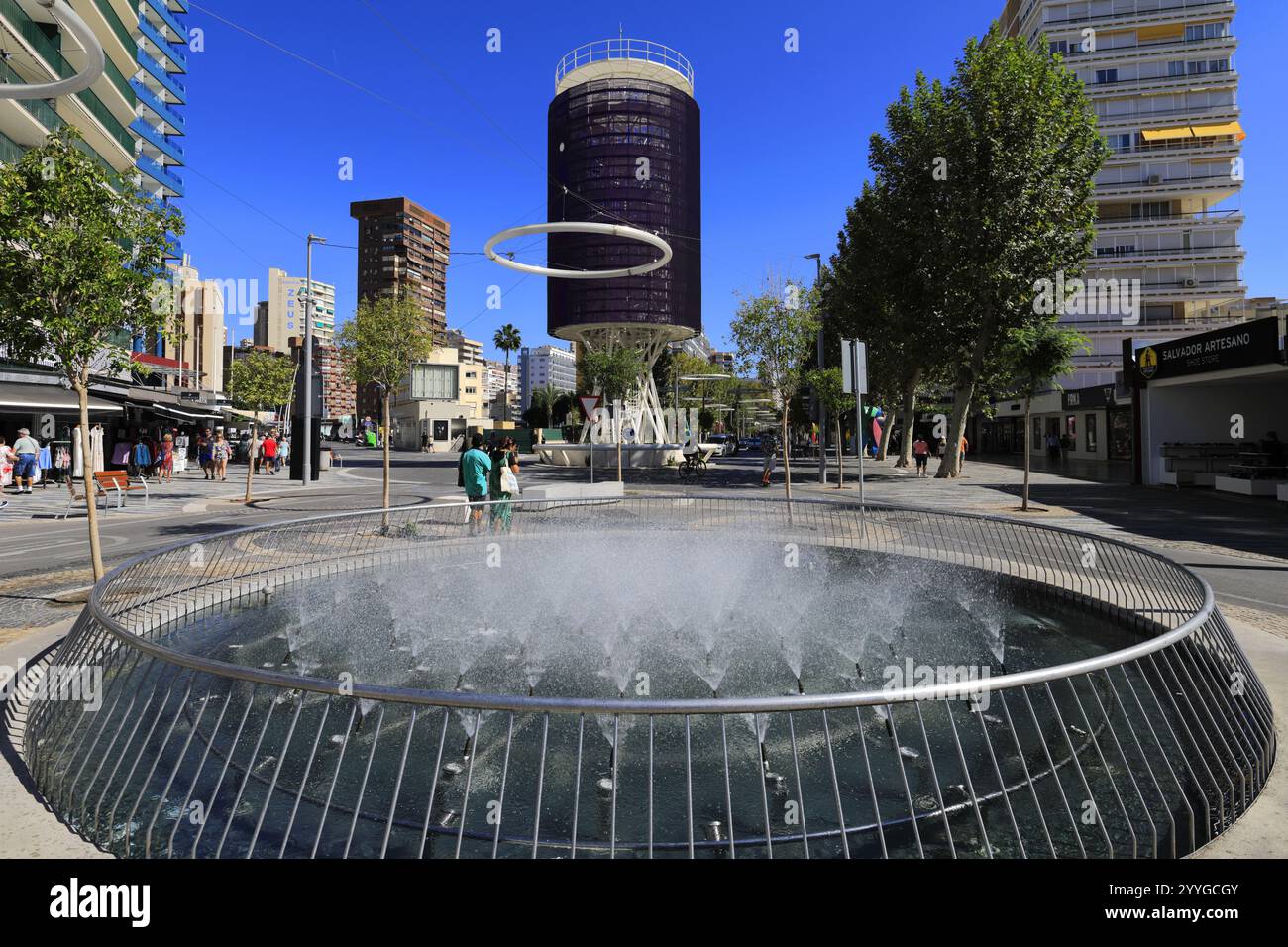 The Tecnohito tower, Plaça Triangular, Old town Benidorm, Costa Blanca ...