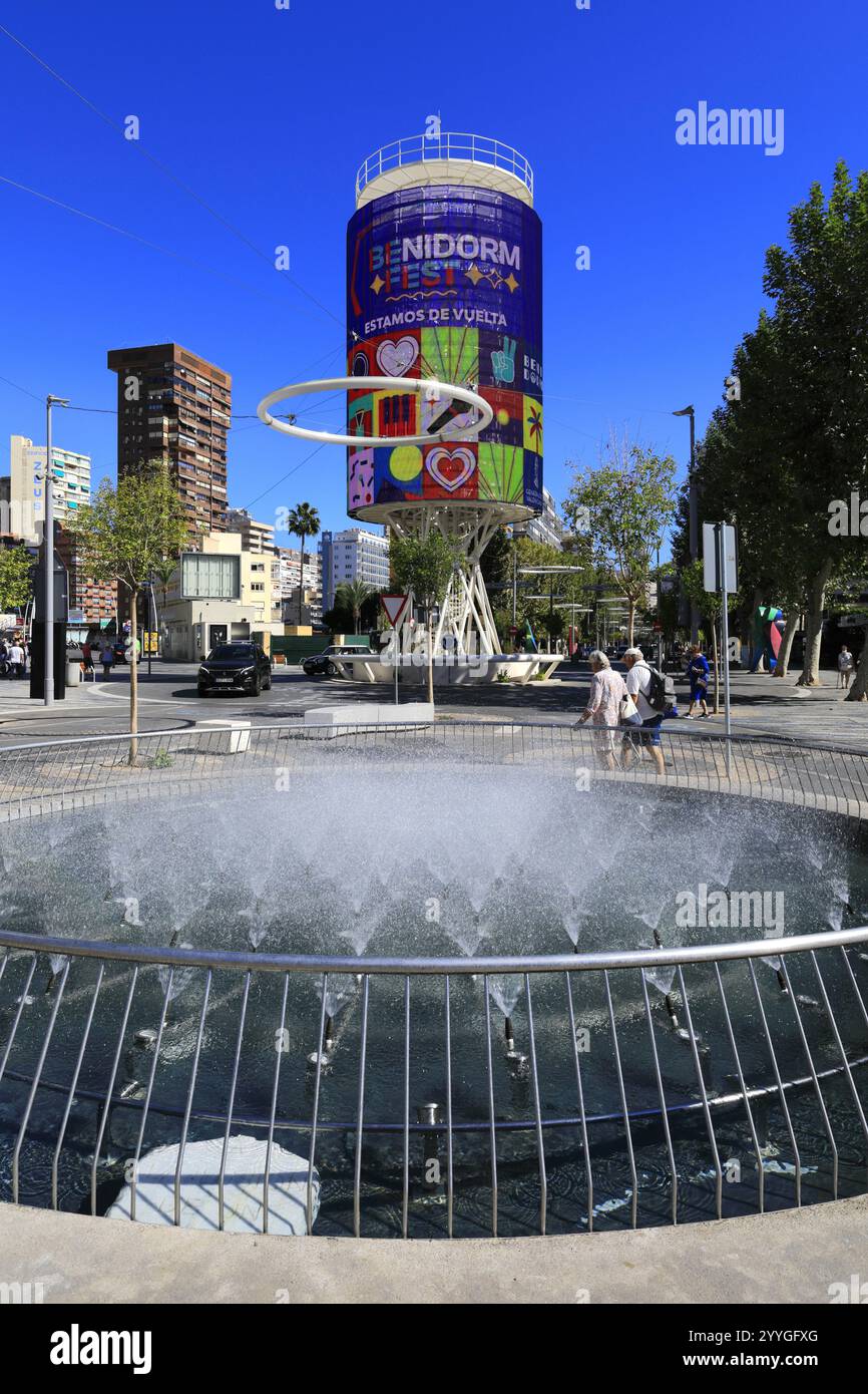 The Tecnohito tower, Plaça Triangular, Old town Benidorm, Costa Blanca ...