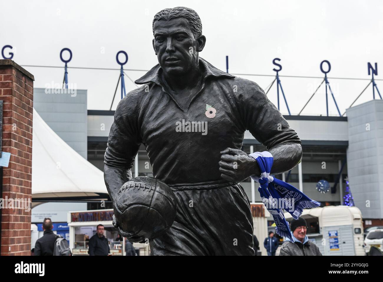 William Dean statue outside of the stadium during the Premier League ...