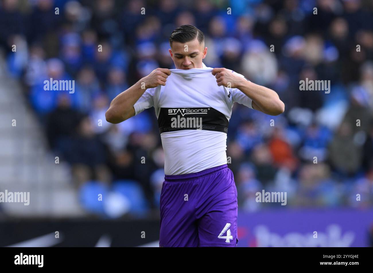 Anderlecht's Jan-Carlo Simic reacts during a soccer game between KRC Genk and Royal sporting ...