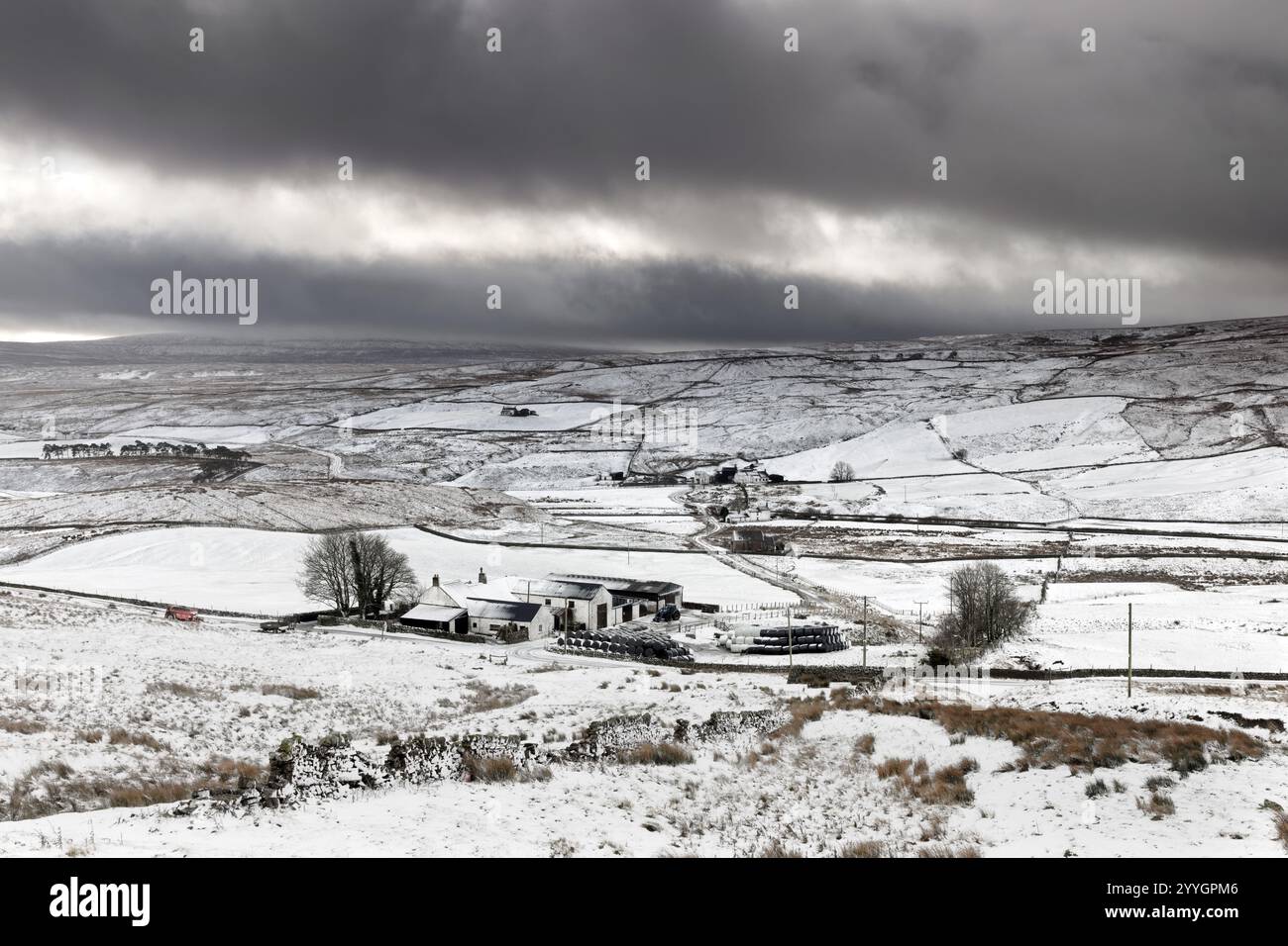 Teesdale, County Durham, UK. 22nd December 2024. UK Weather. With a ...