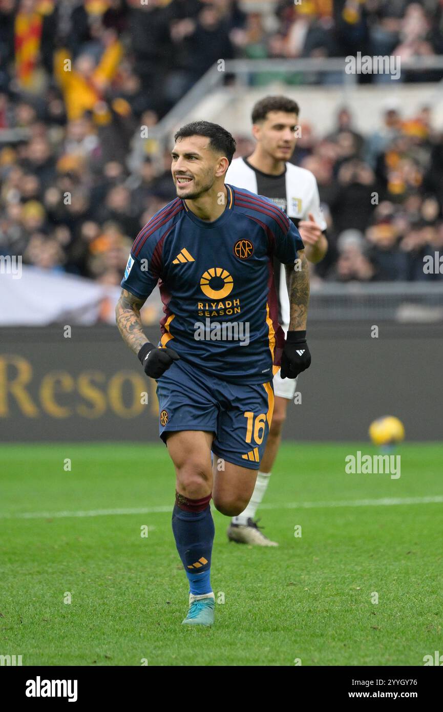 Romaâ??s Leandro Paredes celebrates after scoring the goal 4-0 during ...